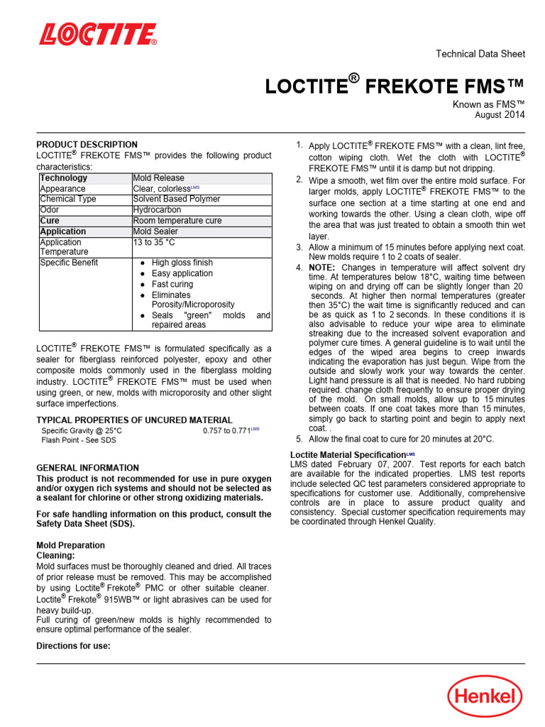 LOCTITE FREKOTE FMS en - GL | PDF | Legal Liability | Trademark