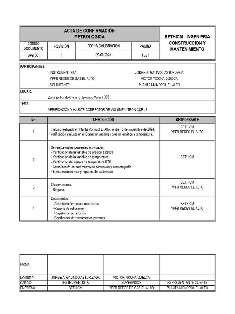 Hoja 1 | PDF | Calibración | Metrología