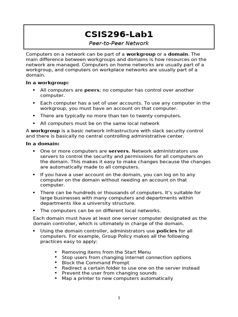 CSIS296-Lab1-Peer To Peer | PDF | Computer File | Operating System Technology