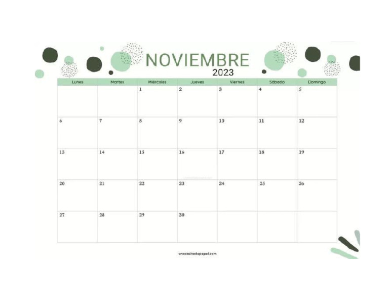 Calendario Noviembre | PDF