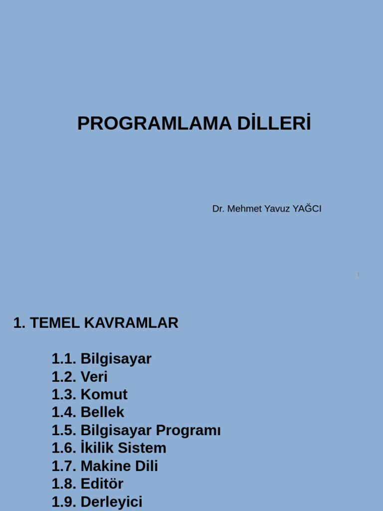 PROGRAMLAMA -1 | PDF