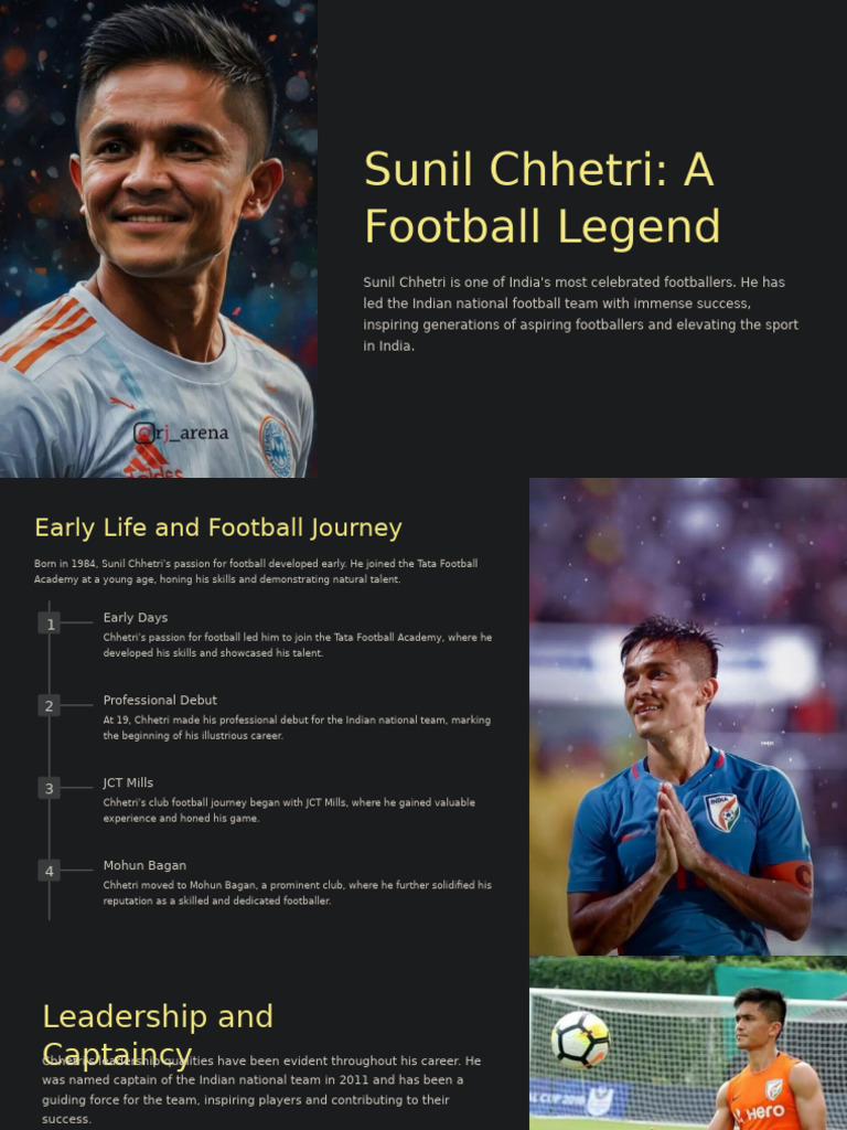 Sunil Chhetri A Football Legend - PPTX 20241116 102911 0000 | PDF | Association Football | Sports