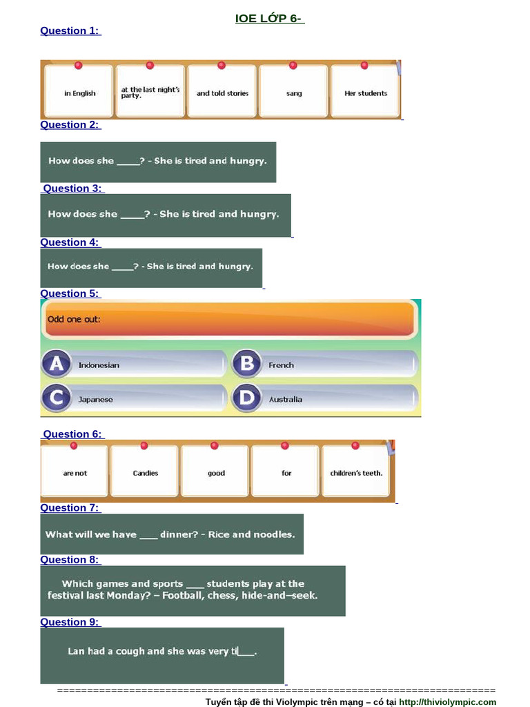 Thiviolympic.com- English Competition for IOE- Grade 9 - Round 20 | PDF