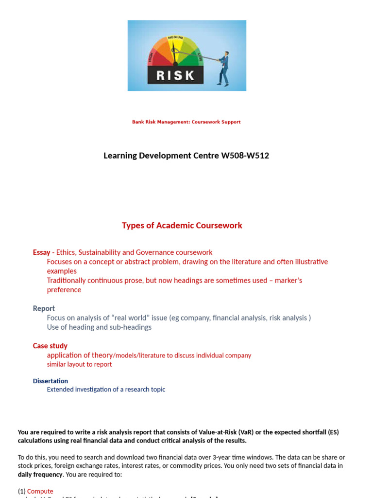 Bank Risk Management Risk Analysis Report | PDF | Value At Risk | Data