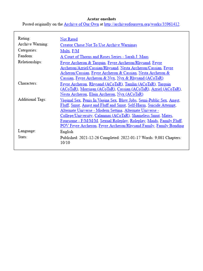 Acotar_oneshots | PDF