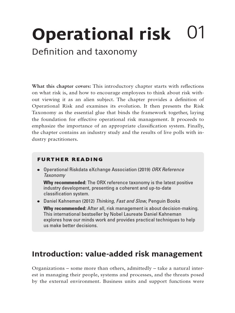 Operational-Risk 02 Pykhova 9781398617148 c01 | PDF | Operational Risk | Risk