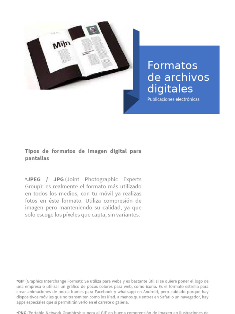 Formatos de Archivos Digitales | PDF | Informática | Archivo de computadora