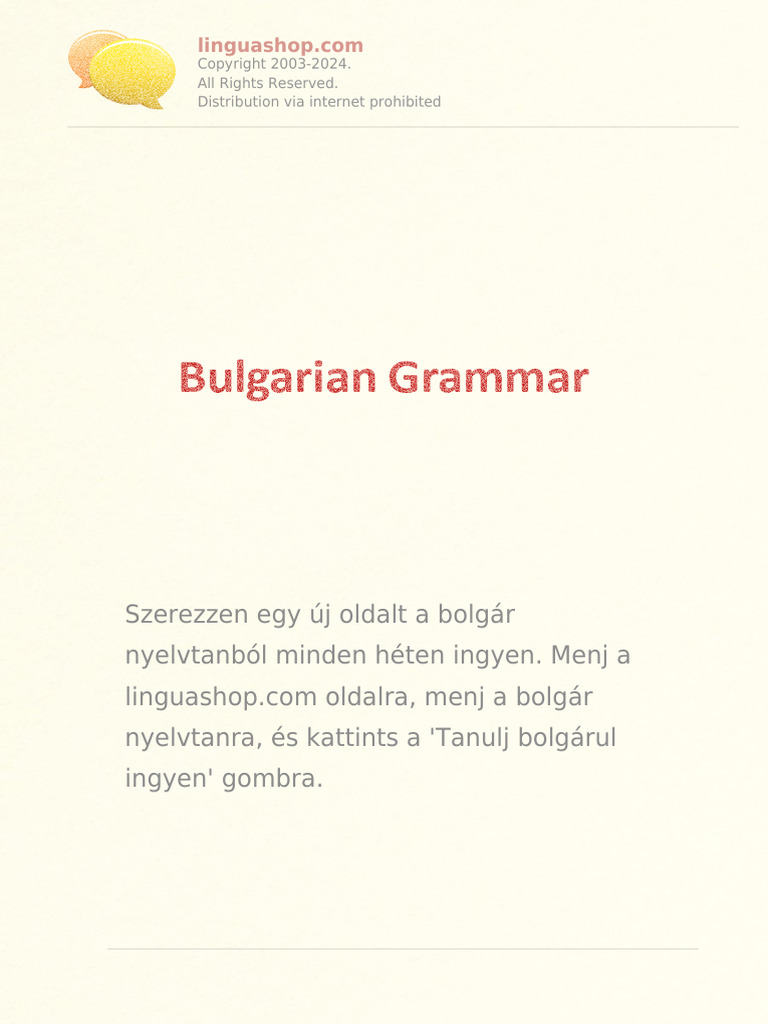 Bulgarian Grammar Portrait | PDF | Grammatical Gender | Noun