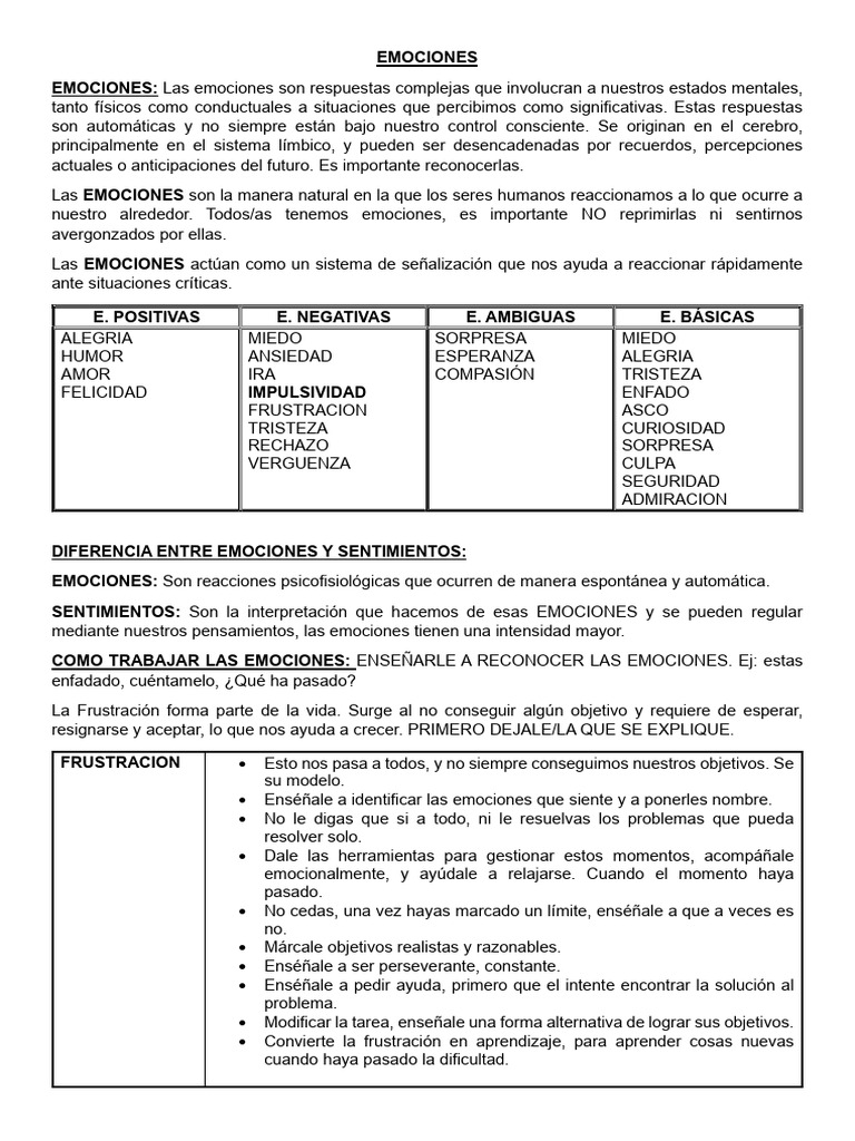 EMOCIONES | PDF | Las emociones | Ansiedad