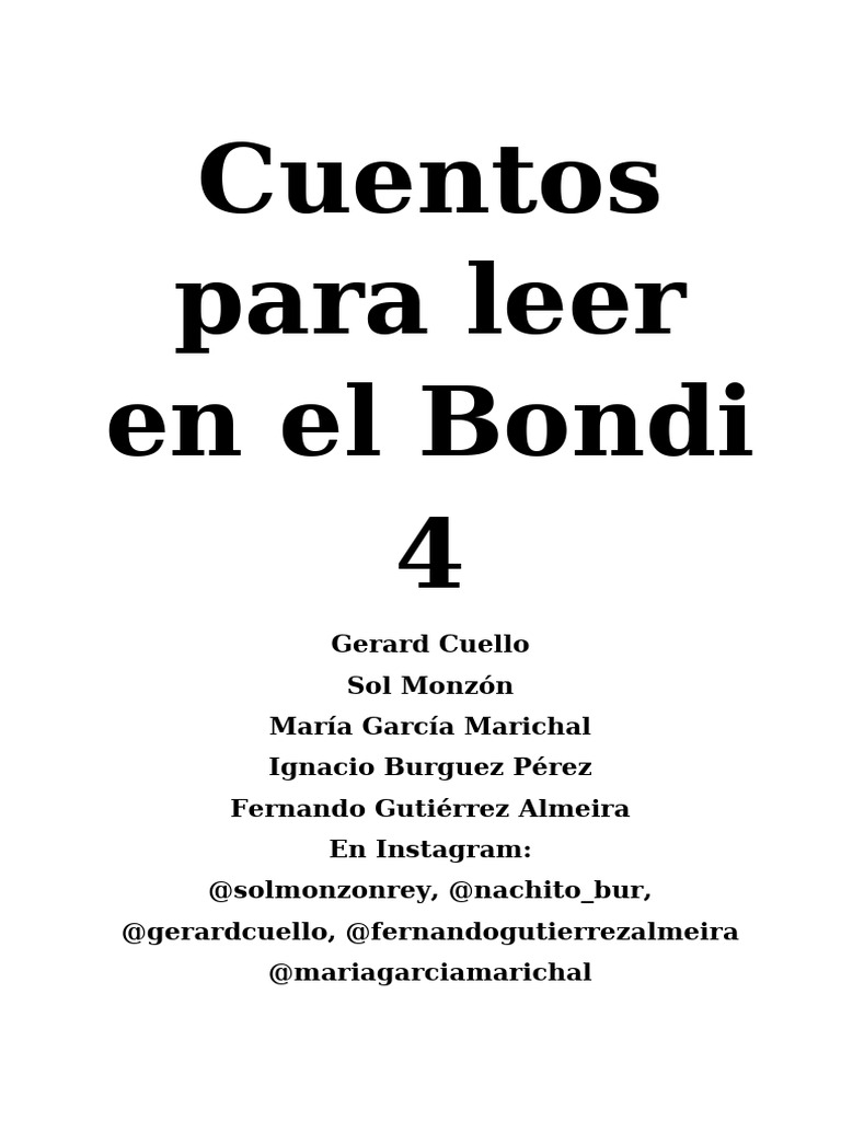 Cuentos para Leer en El Bondi 3 | PDF