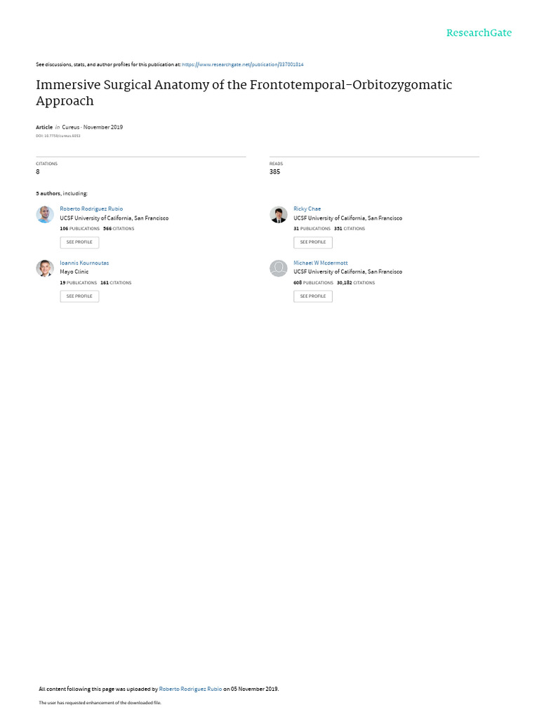 Immersive Surgical Anatomy of The Frontotemporal-Orbitozygomatic ...