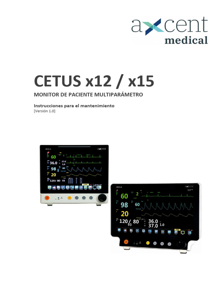 Manual Servi Cetis XL | PDF | Presión sanguínea | Electrocardiografia