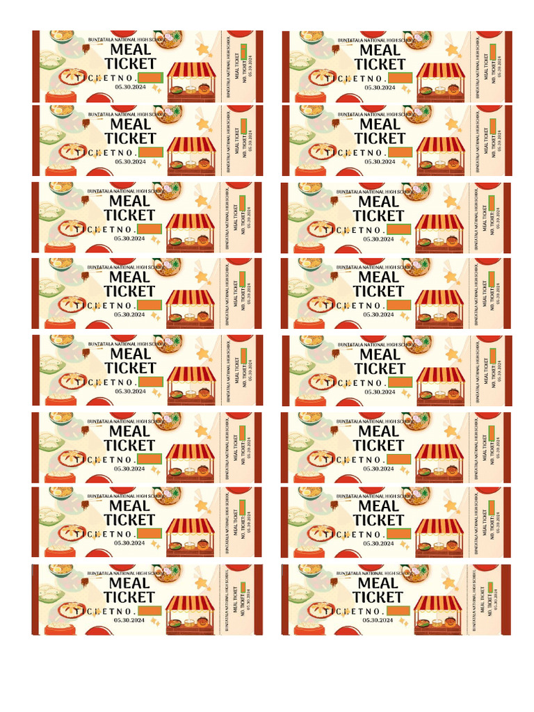 Meal Ticket | PDF