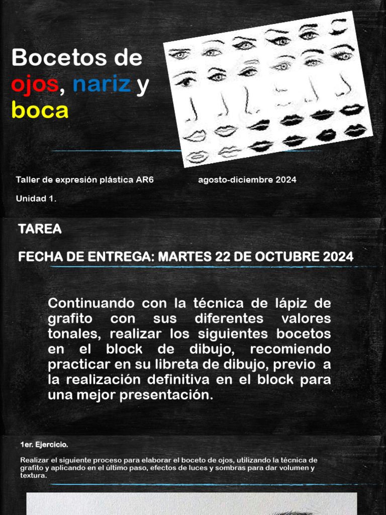 Bocetos de Ojos, Nariz, Boca | PDF