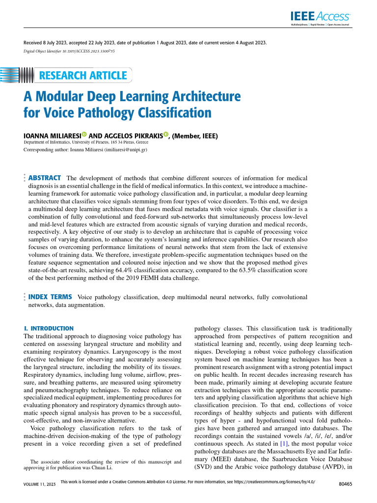 A Modular Deep Learning Architecture For Voice Pathology Classification ...