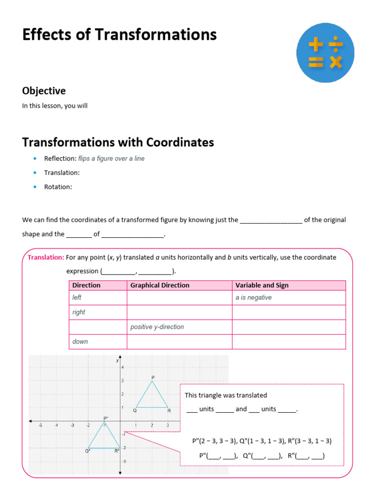 Guided+Notes+ +Effects+of+Transformations | PDF | Cartesian Coordinate ...