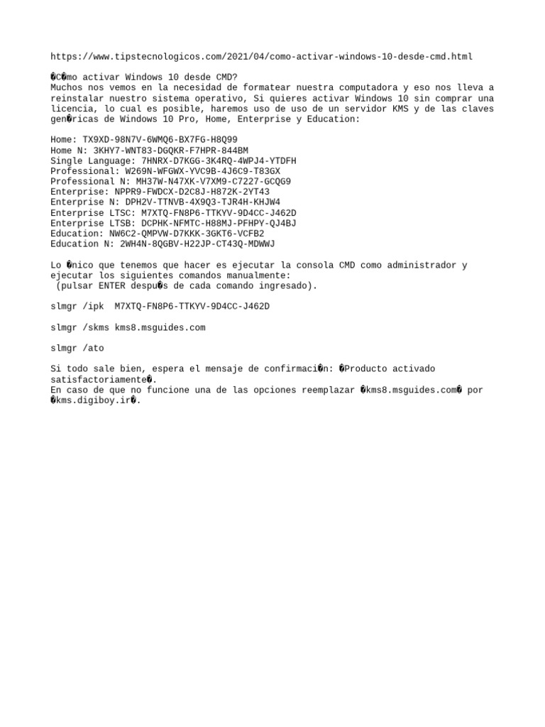Activar Windows10 | PDF