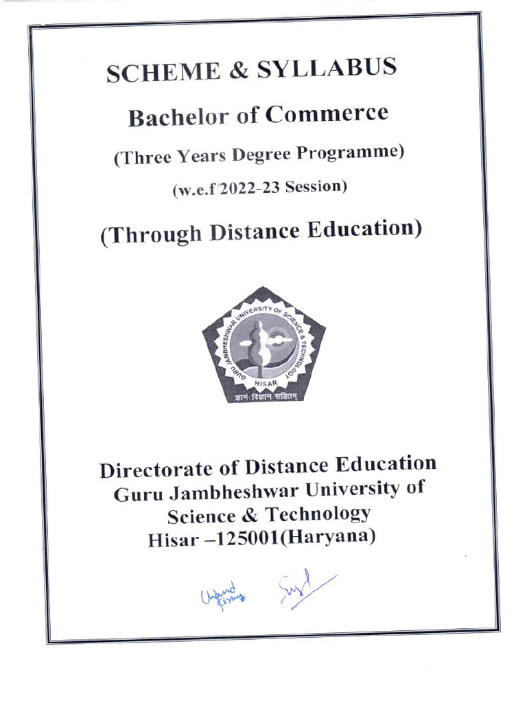 b.com Syllabus | PDF