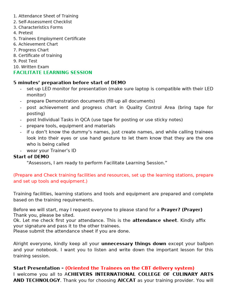 Facilitate Learning Session-Edited-Script | PDF | Learning | Personal Trainer