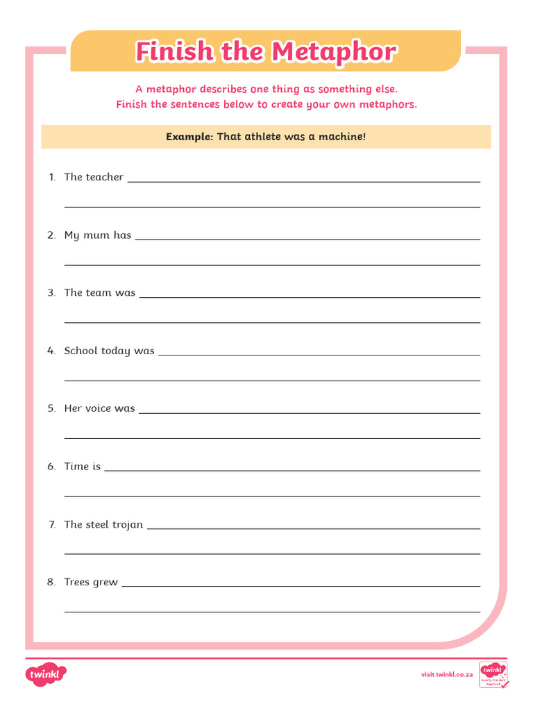Metaphors-worksheet Ver 1 | PDF