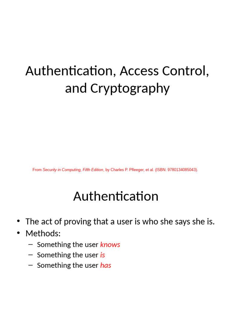 2. Authentication - Access Control Cryptography | PDF | Cryptography ... 2. Authentication - Access Control Cryptography | PDF | Cryptography ...