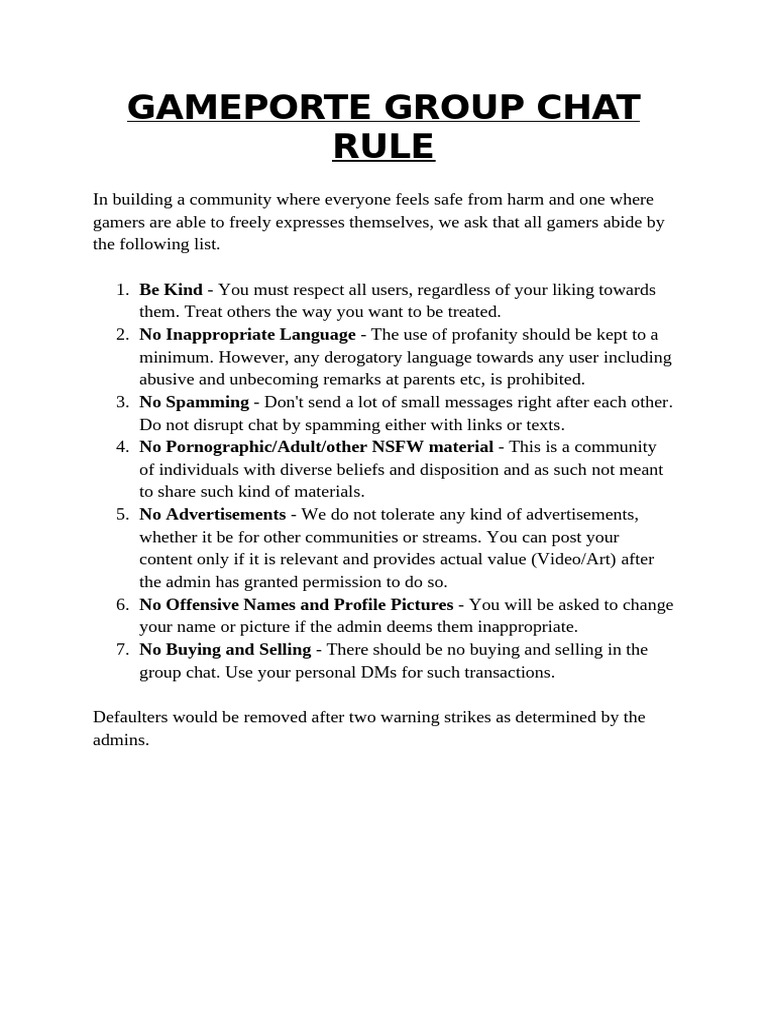 Rule Book | PDF