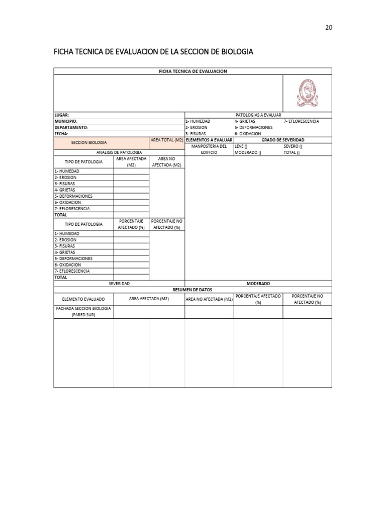 FICHA TECNICA DE DAÑOS FORMATO 1 | PDF
