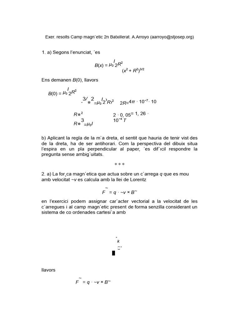 Solucions Exercicis Camp Magnetic | PDF