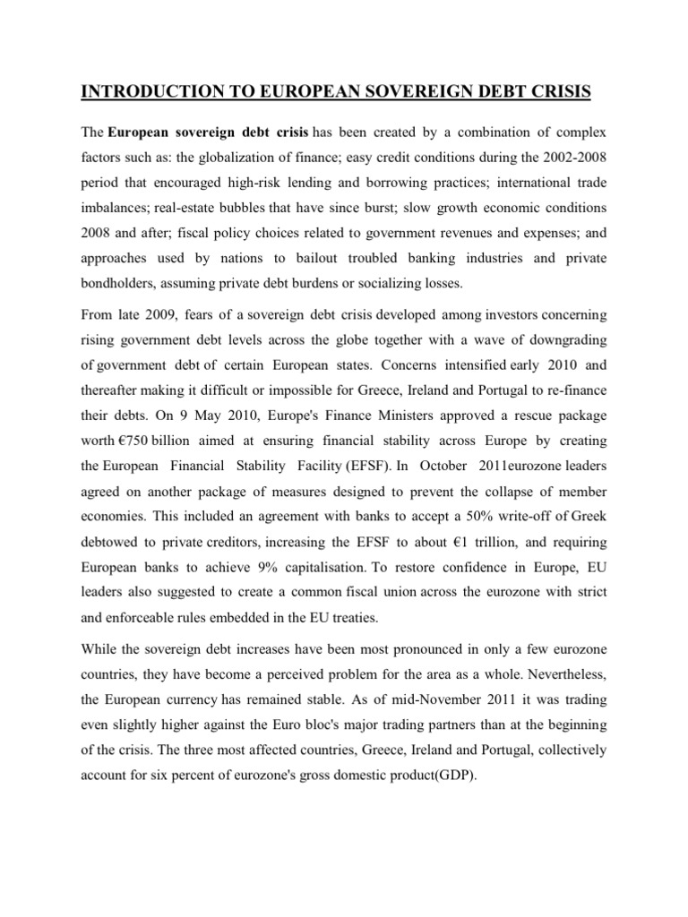 Introduction To European Sovereign Debt Crisis | PDF | European Debt ...