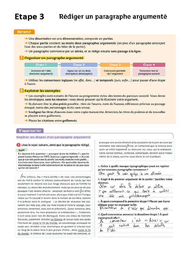 Etape_3_-_rédiger_un_paragraphe_argumenté 2 | PDF