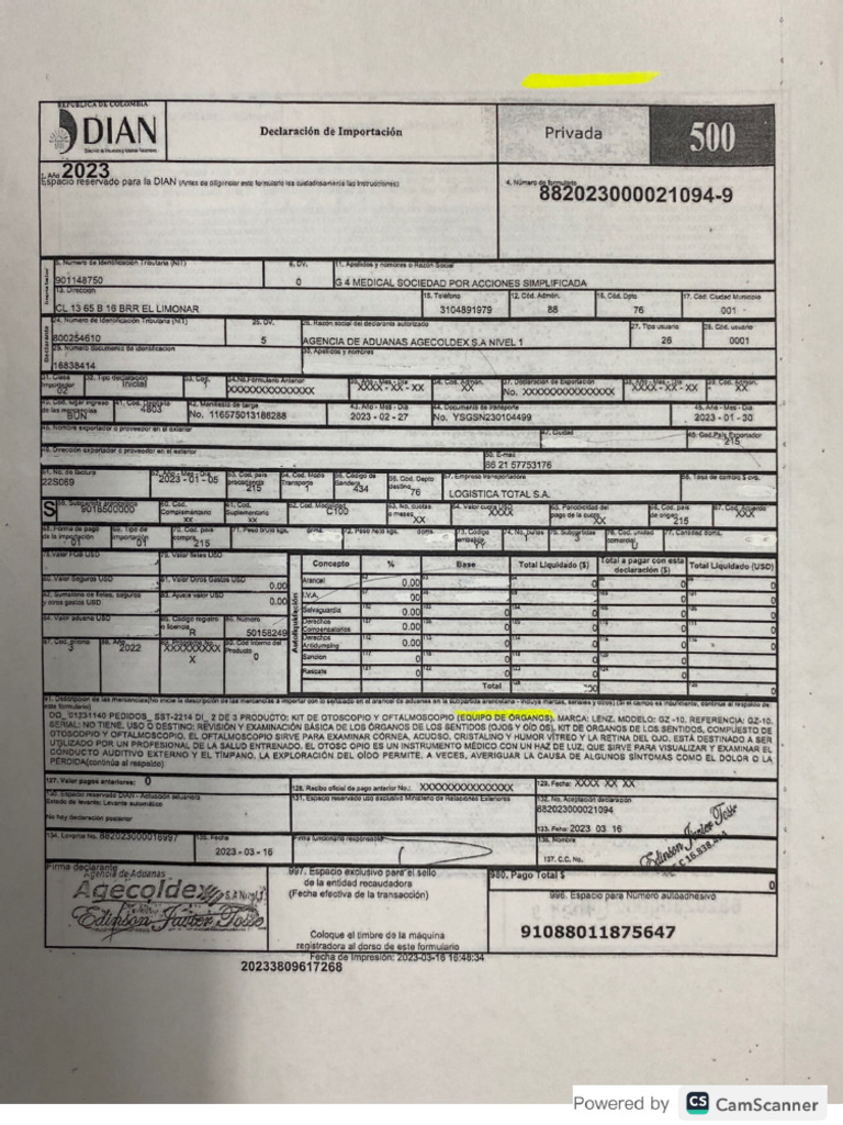 DECLARACIÓN DE IMPORTACIÓN | PDF