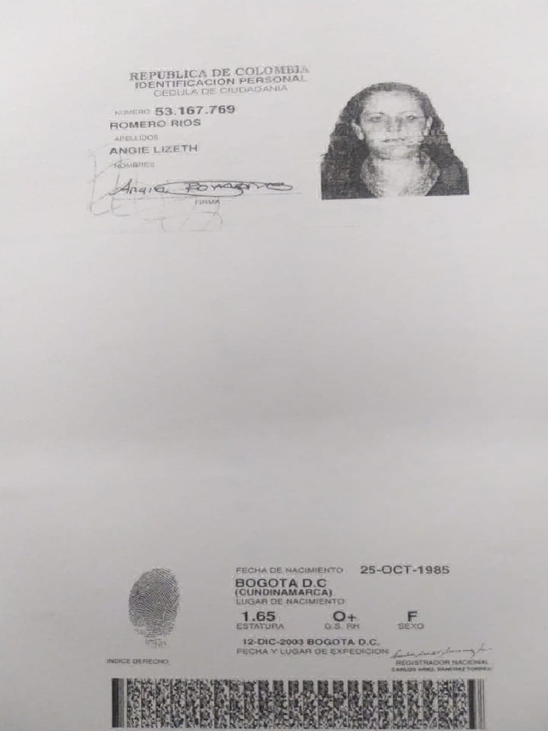 Cedula Angie Romero | PDF