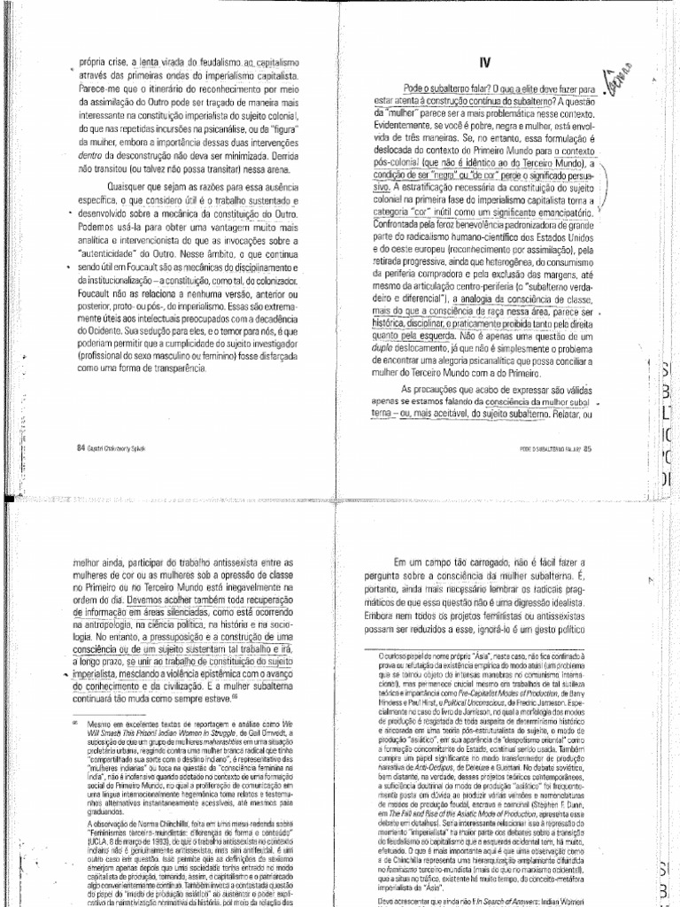 Spivak Pode o Subalterno Falar 43 63 - 241128 - 162654 | PDF