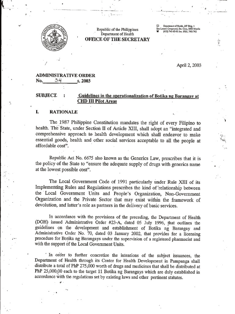 Administrative-Order-No.-34-s.-2003 (Guidelines Operationalization of ...