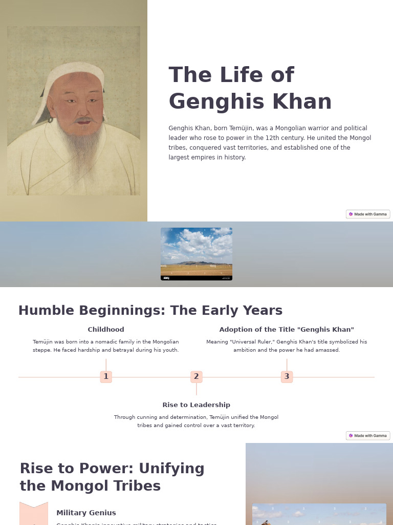 The Life of Genghis Khan | PDF | Genghis Khan | Mongol Empire