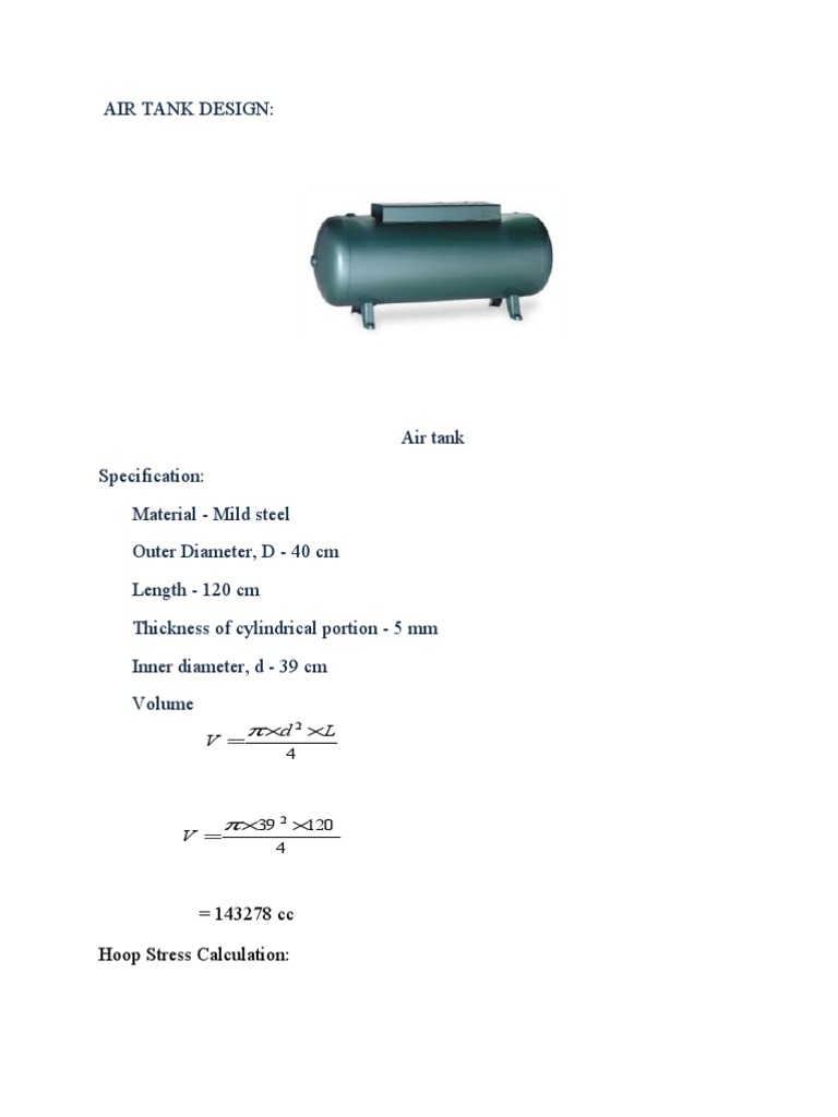Air Tank Design and Stress Analysis | PDF