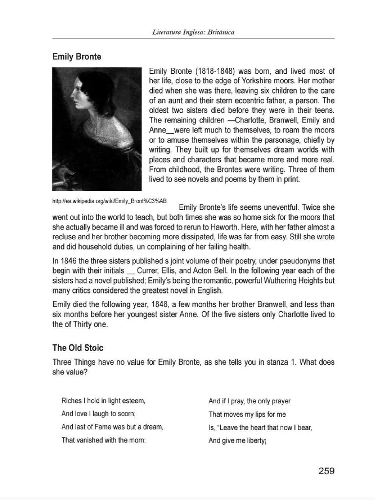 Literatura Inglesa EMELLY BRONTE | PDF