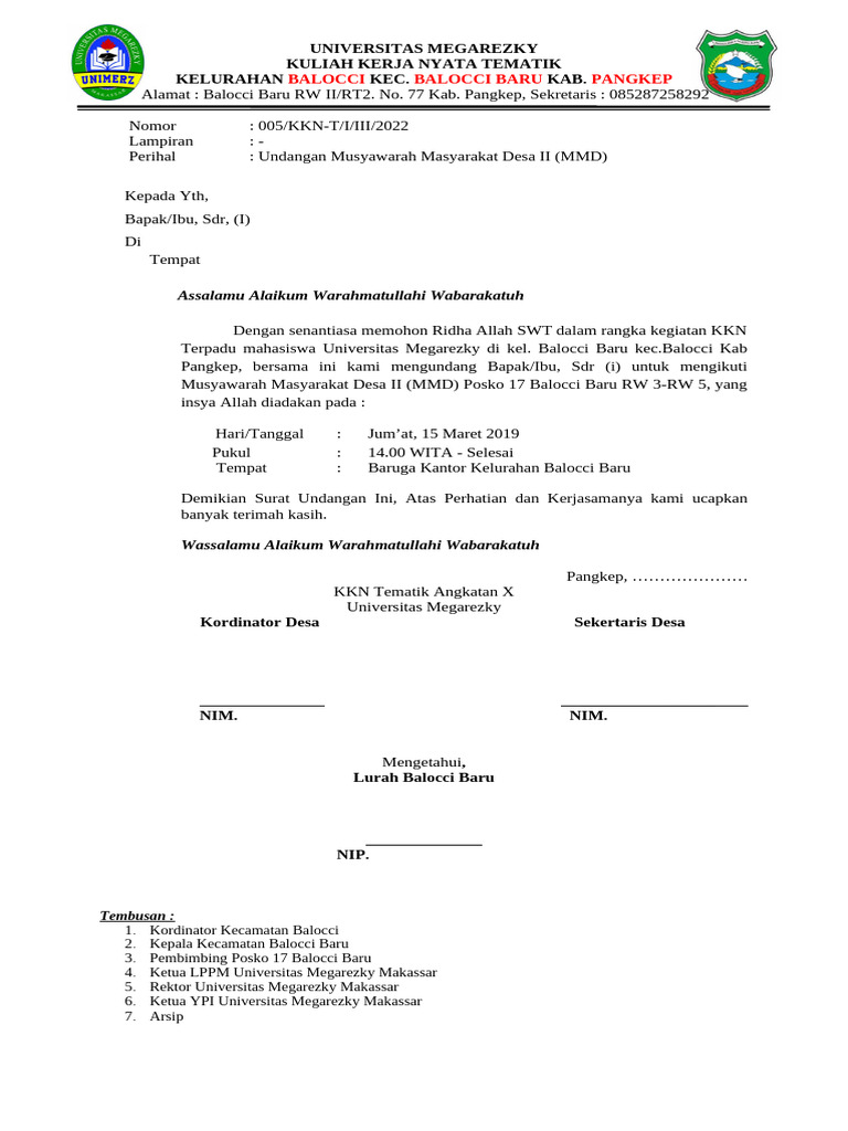 Contoh Surat Kegiatan | PDF