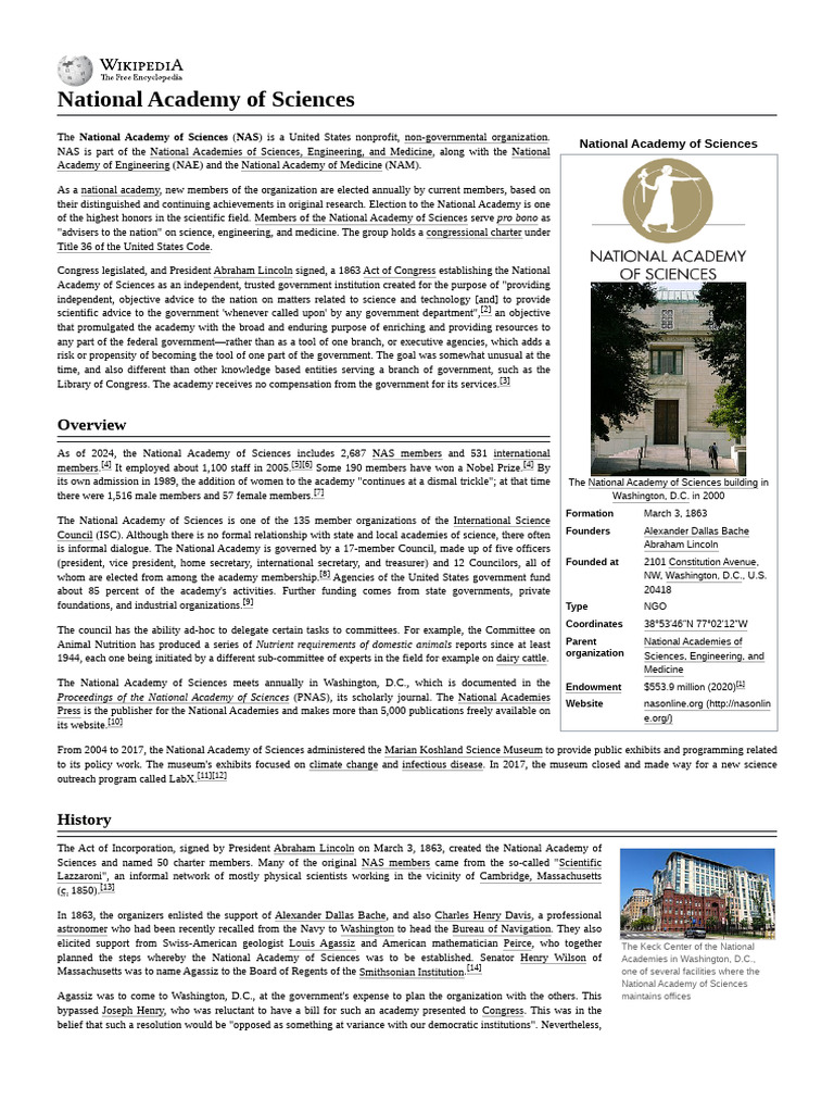 National Academy of Sciences Overview | PDF | Science