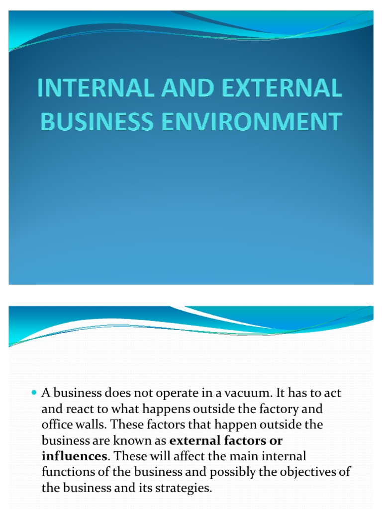Internal and External Business Environment | PDF | Competition | Business