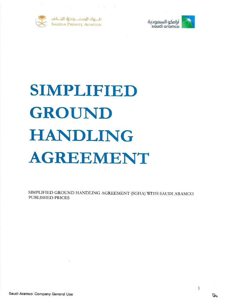 Simplified Ground Handling Agreement - Saudi Aramco | PDF