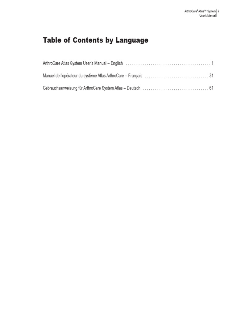 Smith and Nephew Arthrocare Atlas User Manual | PDF