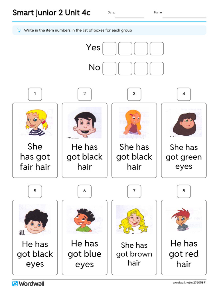 Descriptive Hair and Eye Colors Quiz | PDF