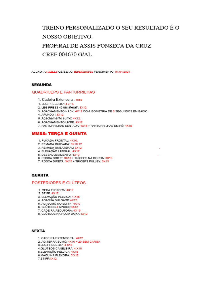 Cópia de TREINO DE KELLY | PDF