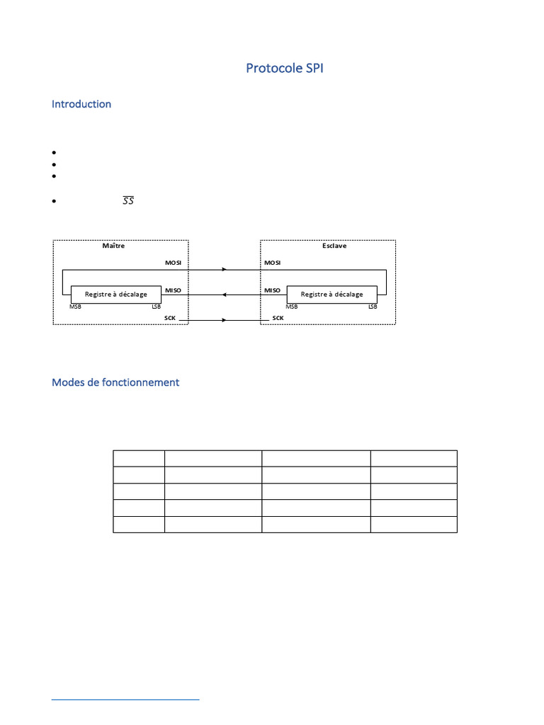 Protocole SPI | PDF | Matériel informatique | Électrotechnique