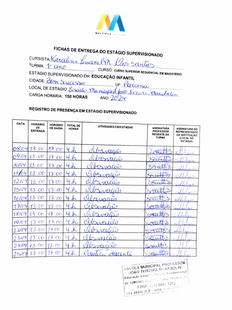 Ficha de horas | PDF