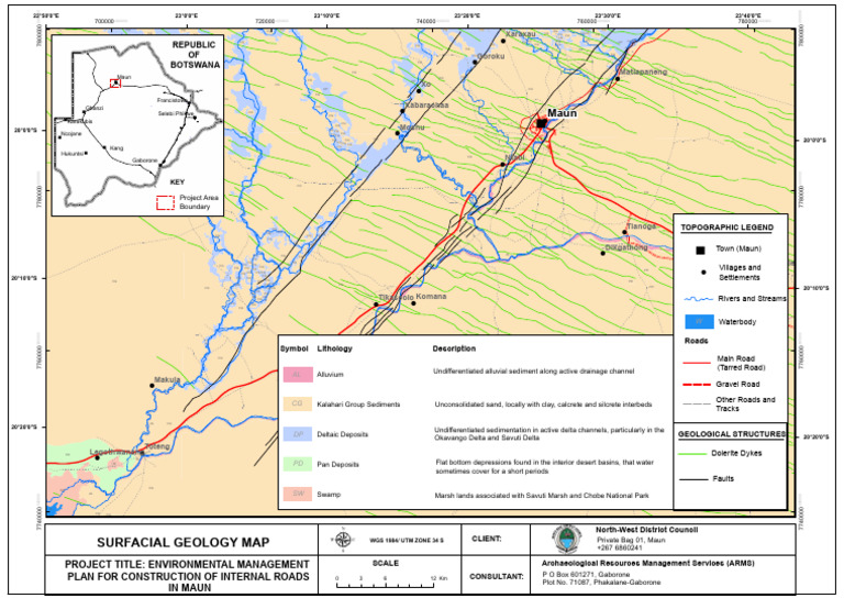 Surfacial Geology Map_Maun | PDF | River Delta | Physical Geography