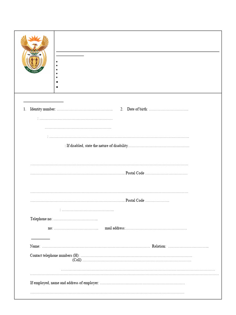Dept Correctional Services Bursary Application Form | PDF