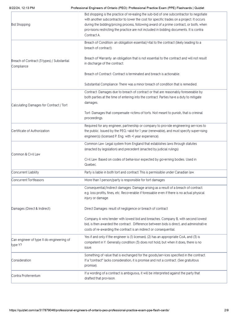 Professional Engineers of Ontario (PEO) - Professional Practice Exam ...