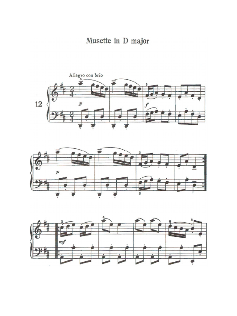 Musette em D - Bach | PDF